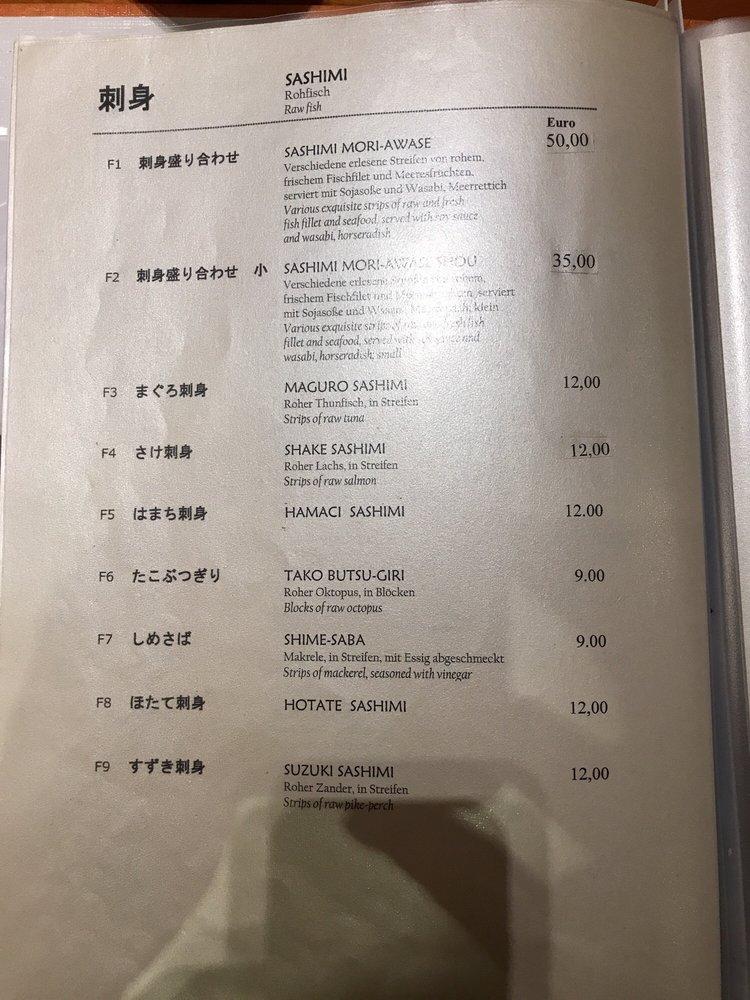 Speisekarte von Iroha restaurant, Frankfurt am Main, Friedensstraße 6-10