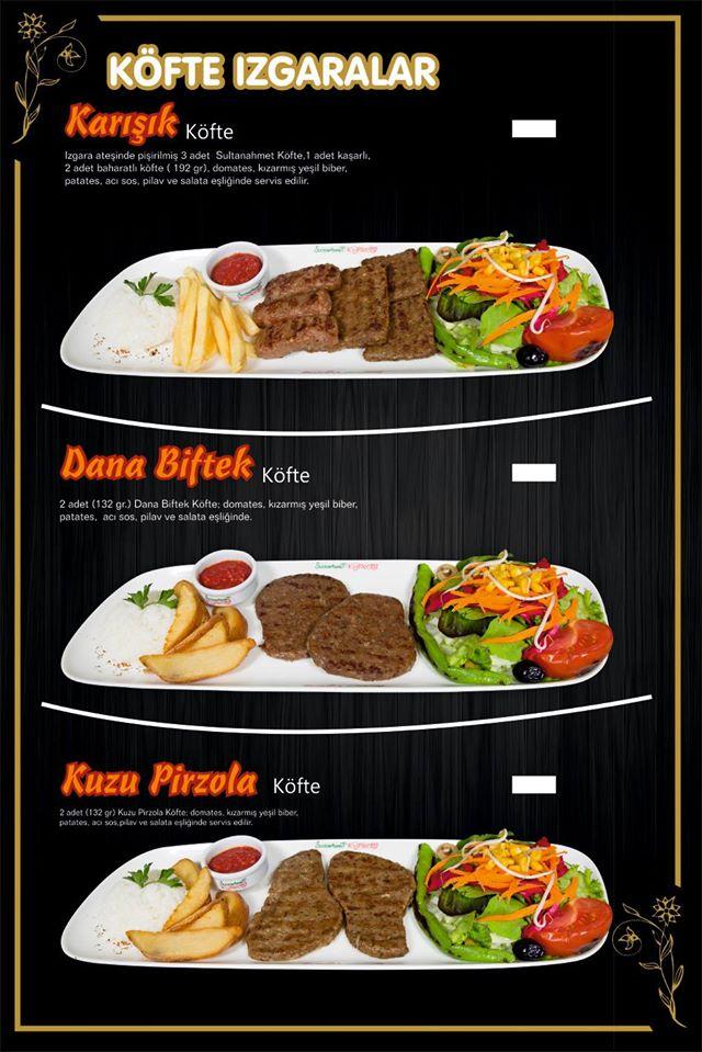 Menu at Sultanahmet koftecısı sumerpark, Denizli, sumer mahallesı ...