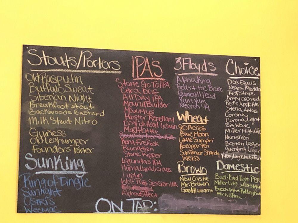 Menu at The Barefoot Burger, Crawfordsville
