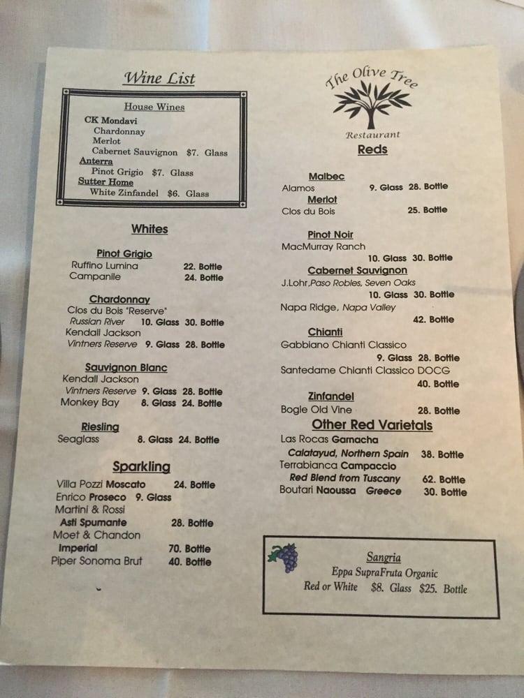 Olive Tree Restaurant Menu Prices at David Lowell blog