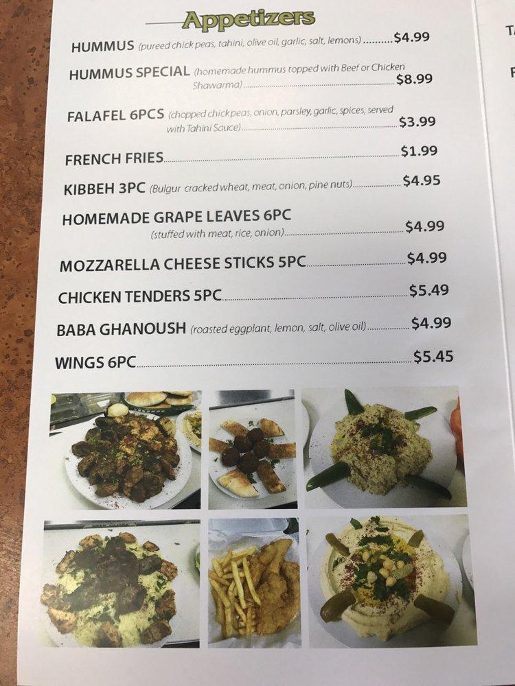Menu at Al-Zaytuna Grill restaurant, Hamilton