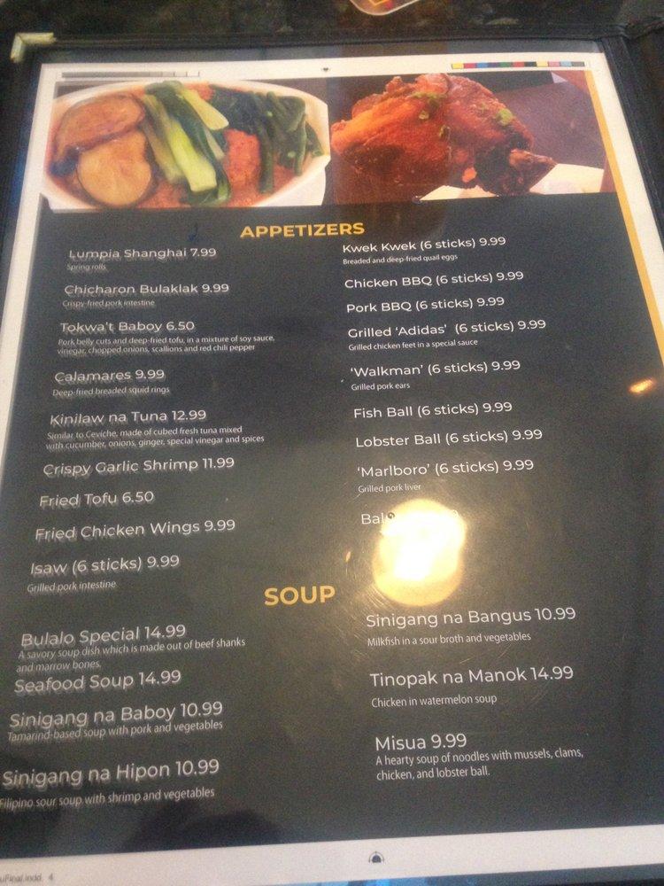 Menu at The Noypitz Bar and Grill, West Covina