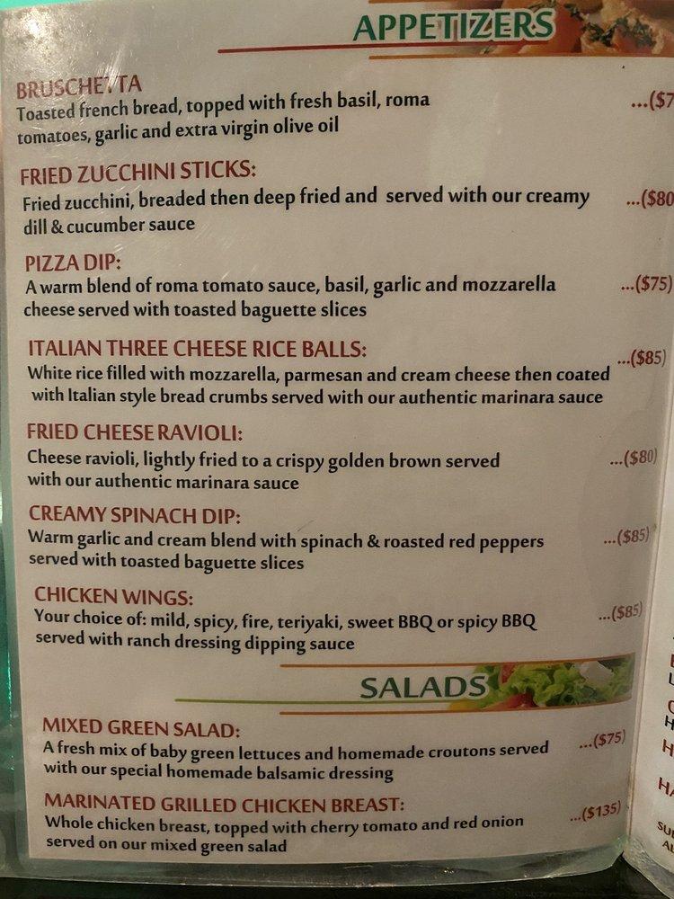 Menu at A Taste Of Italy restaurant, Puerto Vallarta
