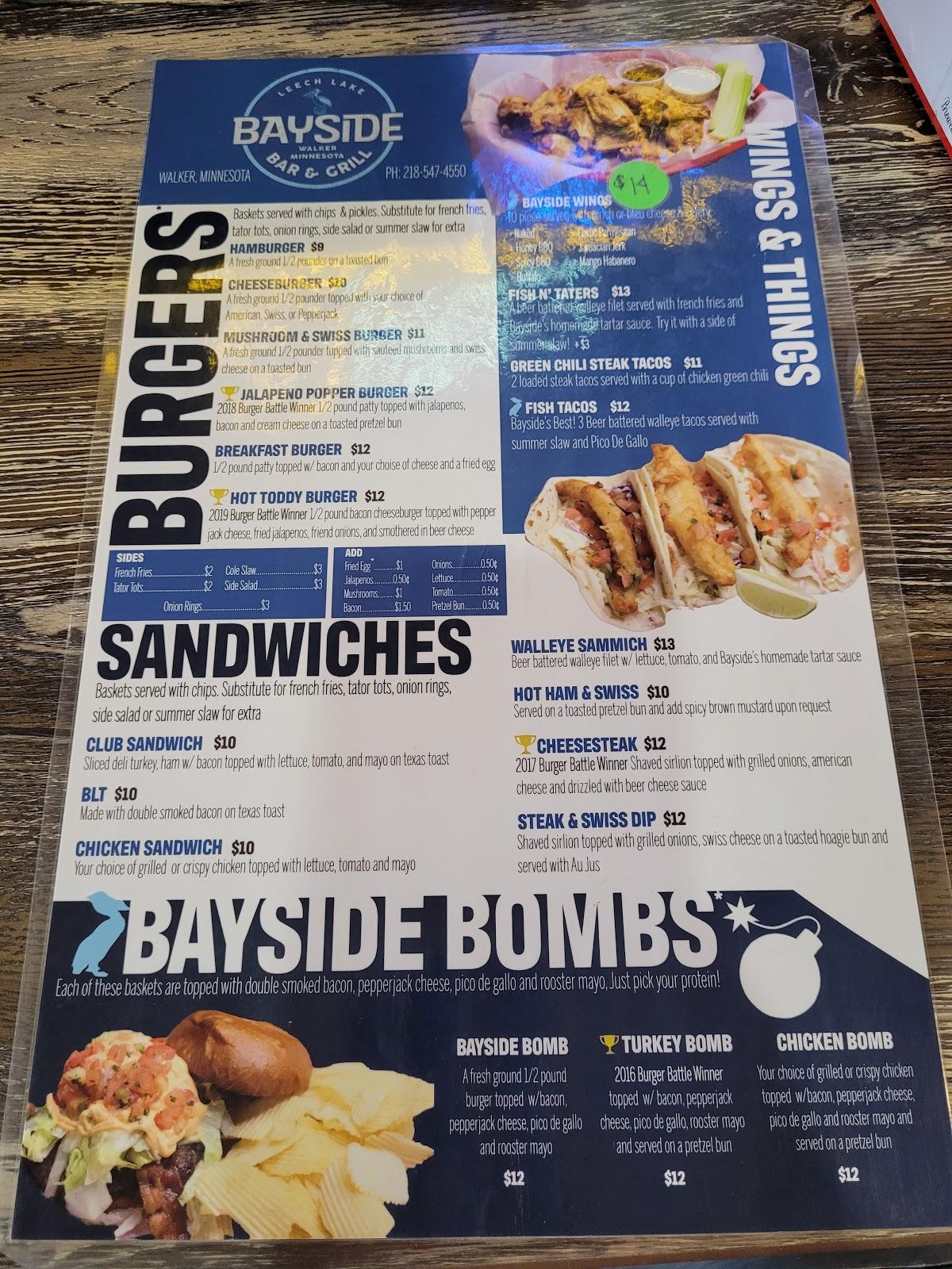 Menu at Bayside Bar & Grill, Walker