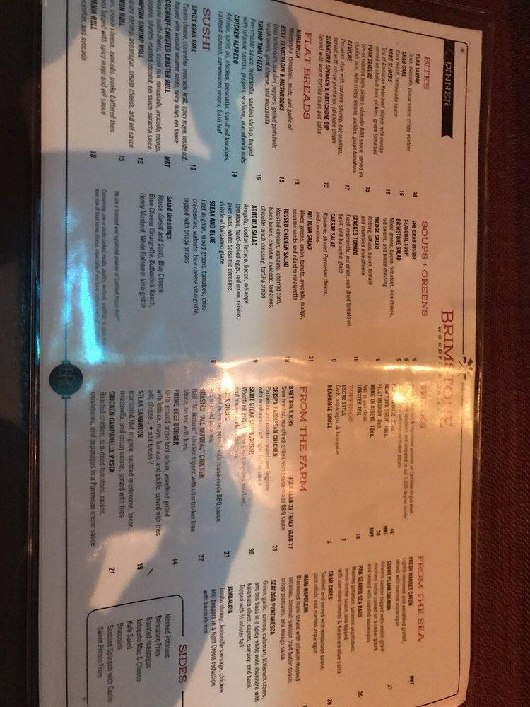 Menu at Brimstone Woodfire Grill steakhouse, Pembroke Pines