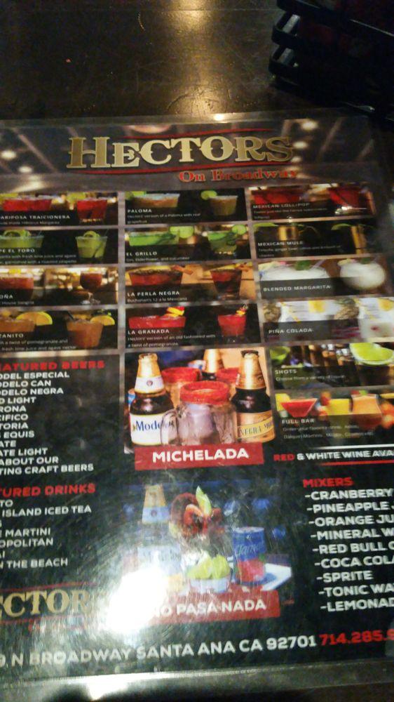 Menu at Hector's On Broadway pub & bar, Santa Ana
