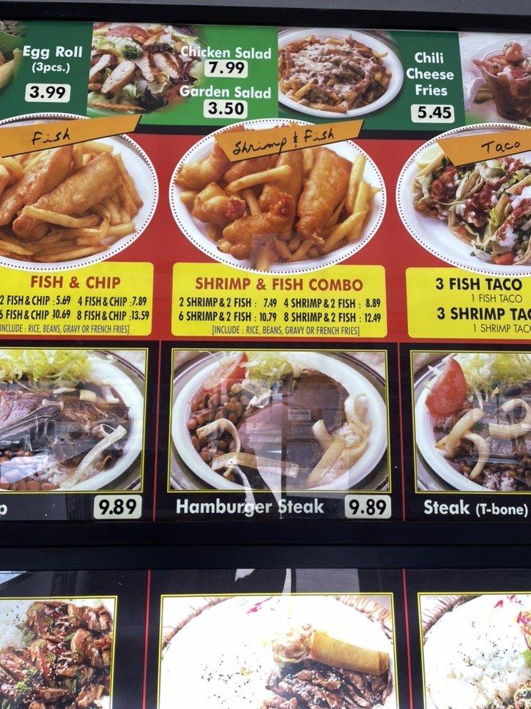 Menu at Johnny's Shrimp Boat restaurant, Whittier