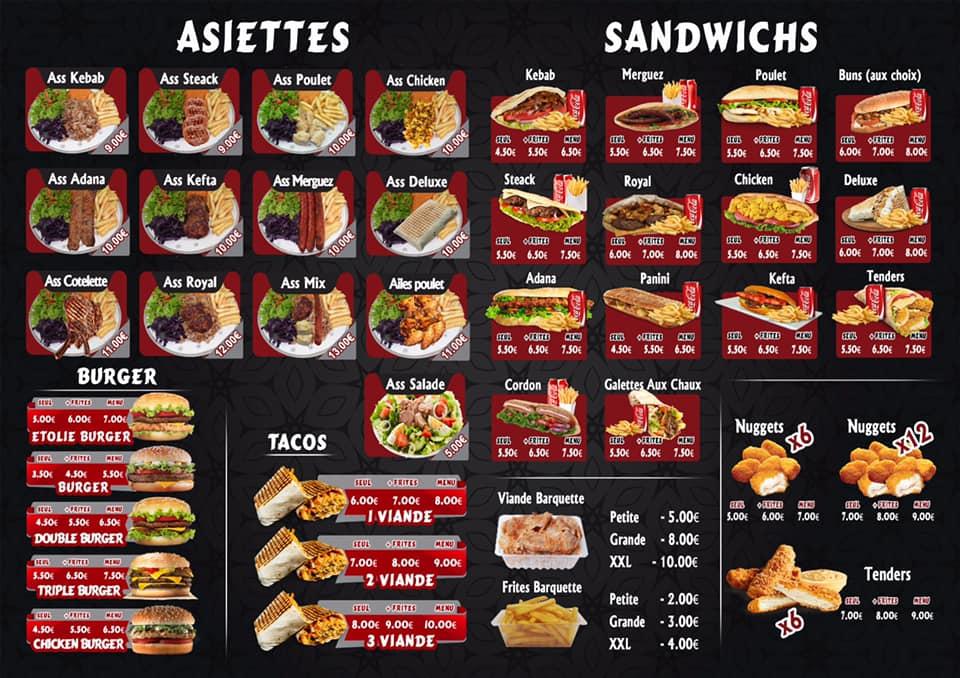 Menu at Kebab Étoile Fast Food, Conches-en-Ouche