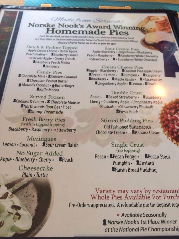 Menu at Norske Nook - Rice Lake restaurant, Rice Lake
