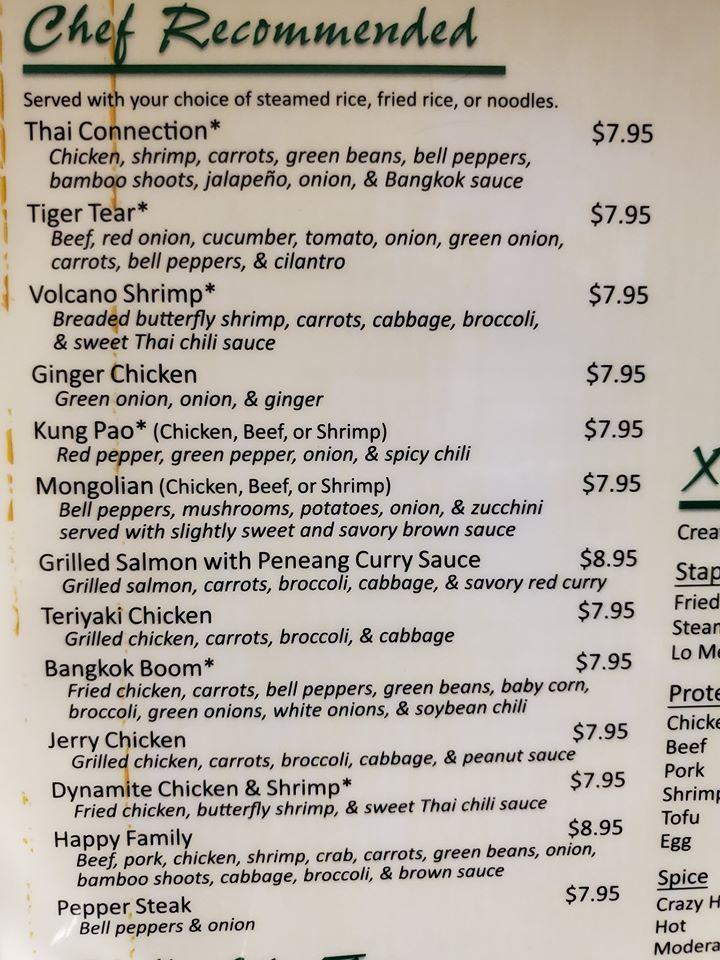 Menu at Thai Palace and Sushi Ozark MO restaurant, Ozark, West Highway J