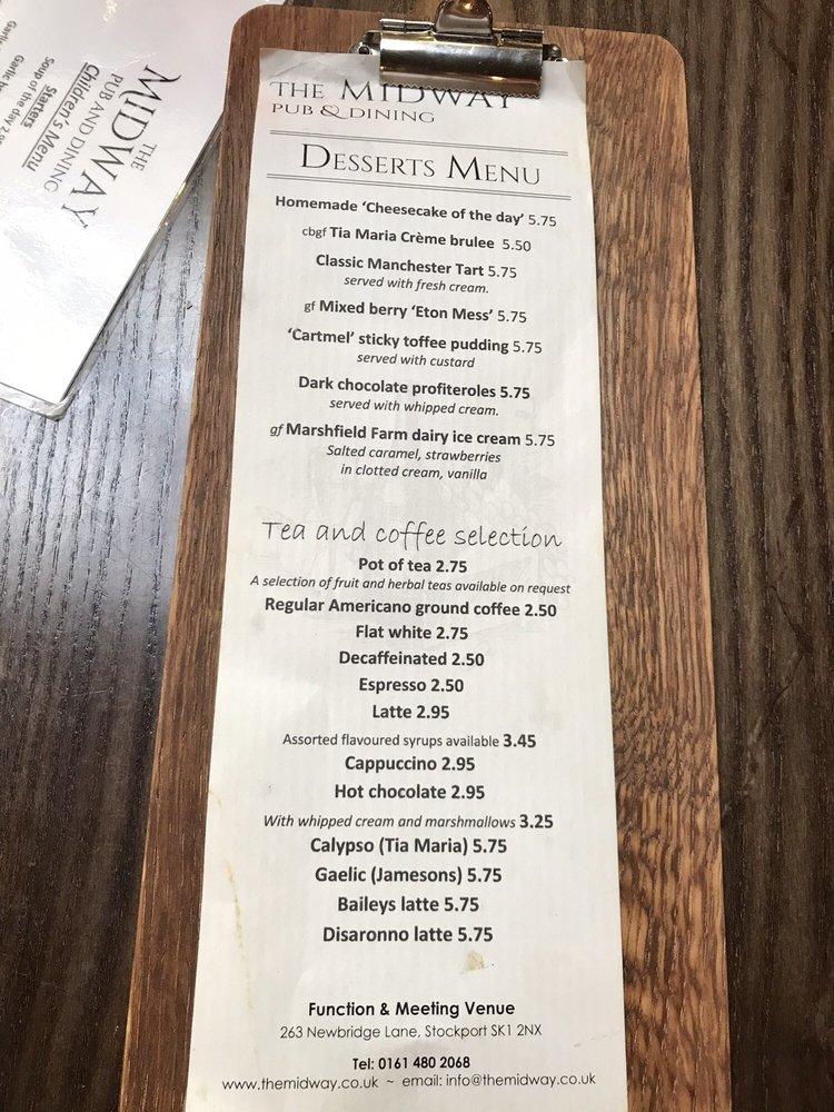 Menu at The Midway pub & bar, Stockport