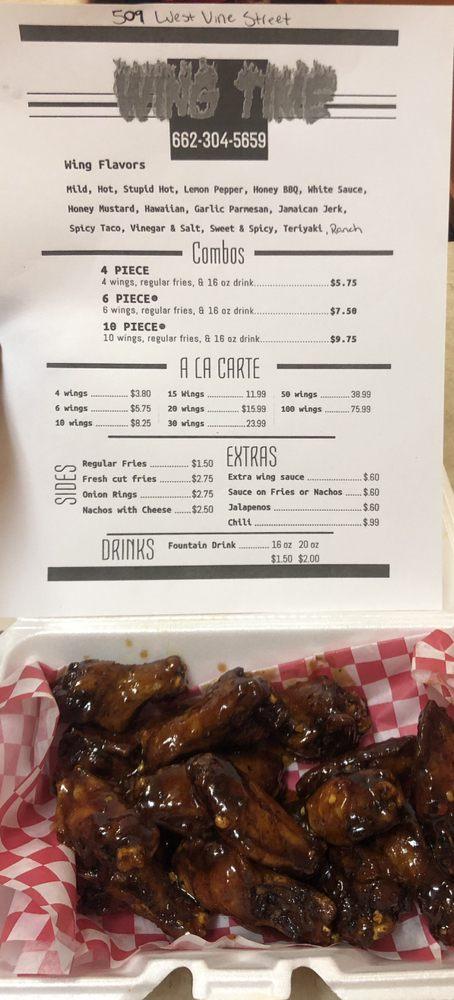 Menu at Wing Time Snackbar, Aberdeen