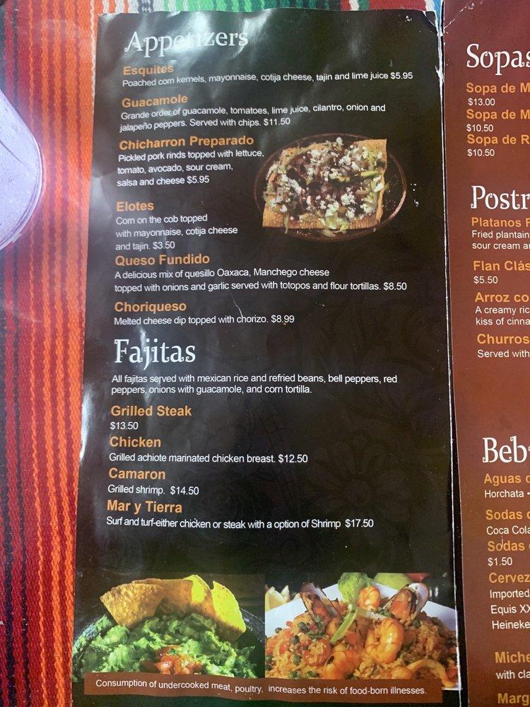 Menu at Chilangos Mexican Grill restaurant, Plantation