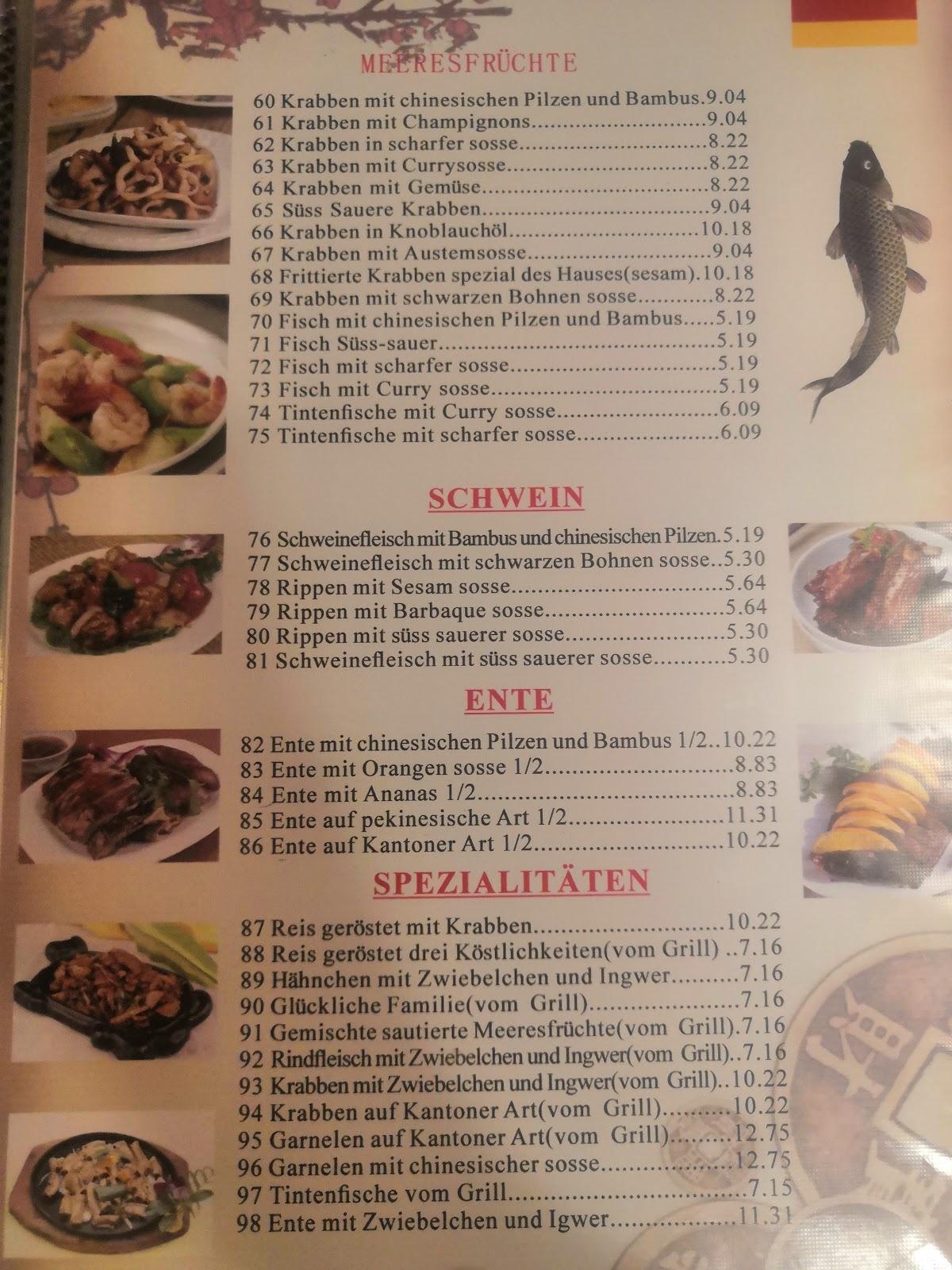 Carta de Chinese Restaurant Slow Boat, Patalavaca