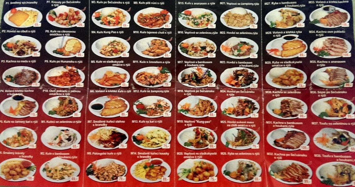 Menu at Čínská Restaurace Jia Le Yuan restaurant, Prague