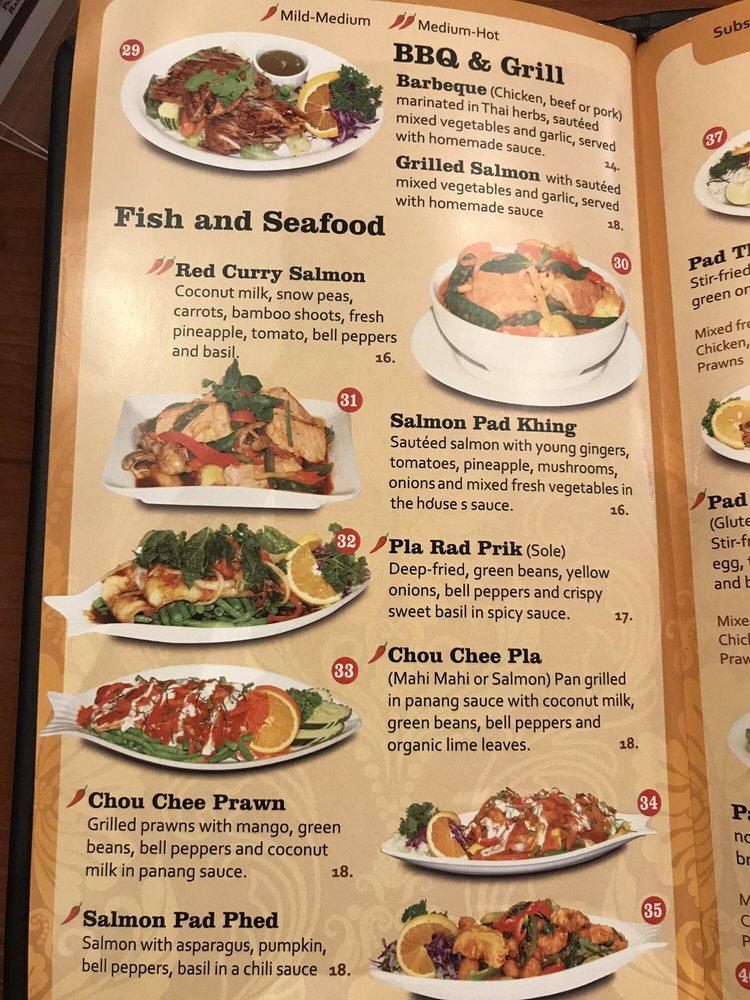 Menu at Thailand Restaurant Novato, Novato