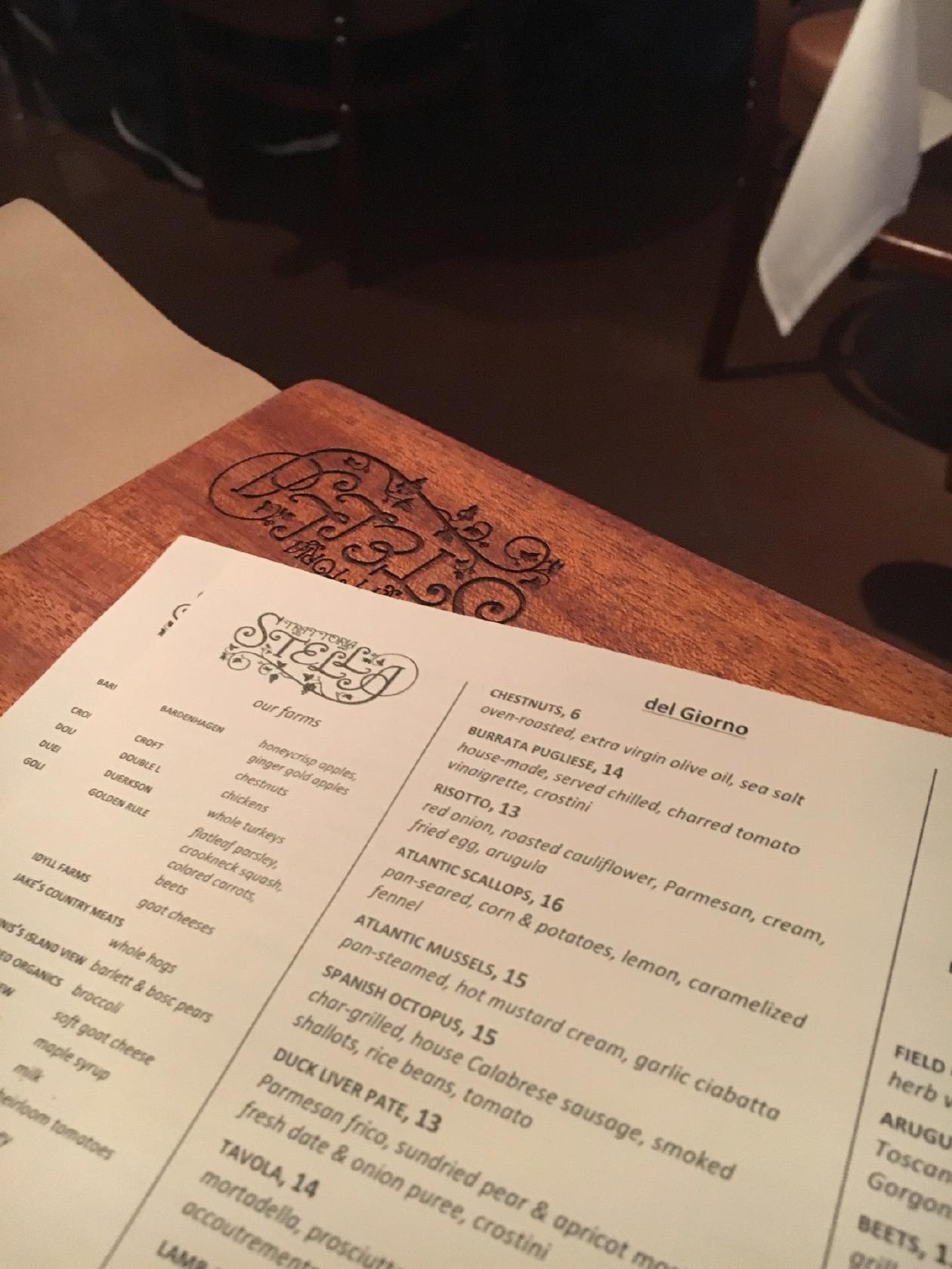 Menu at Trattoria Stella pub & bar, Traverse City, 830 Cottageview Dr