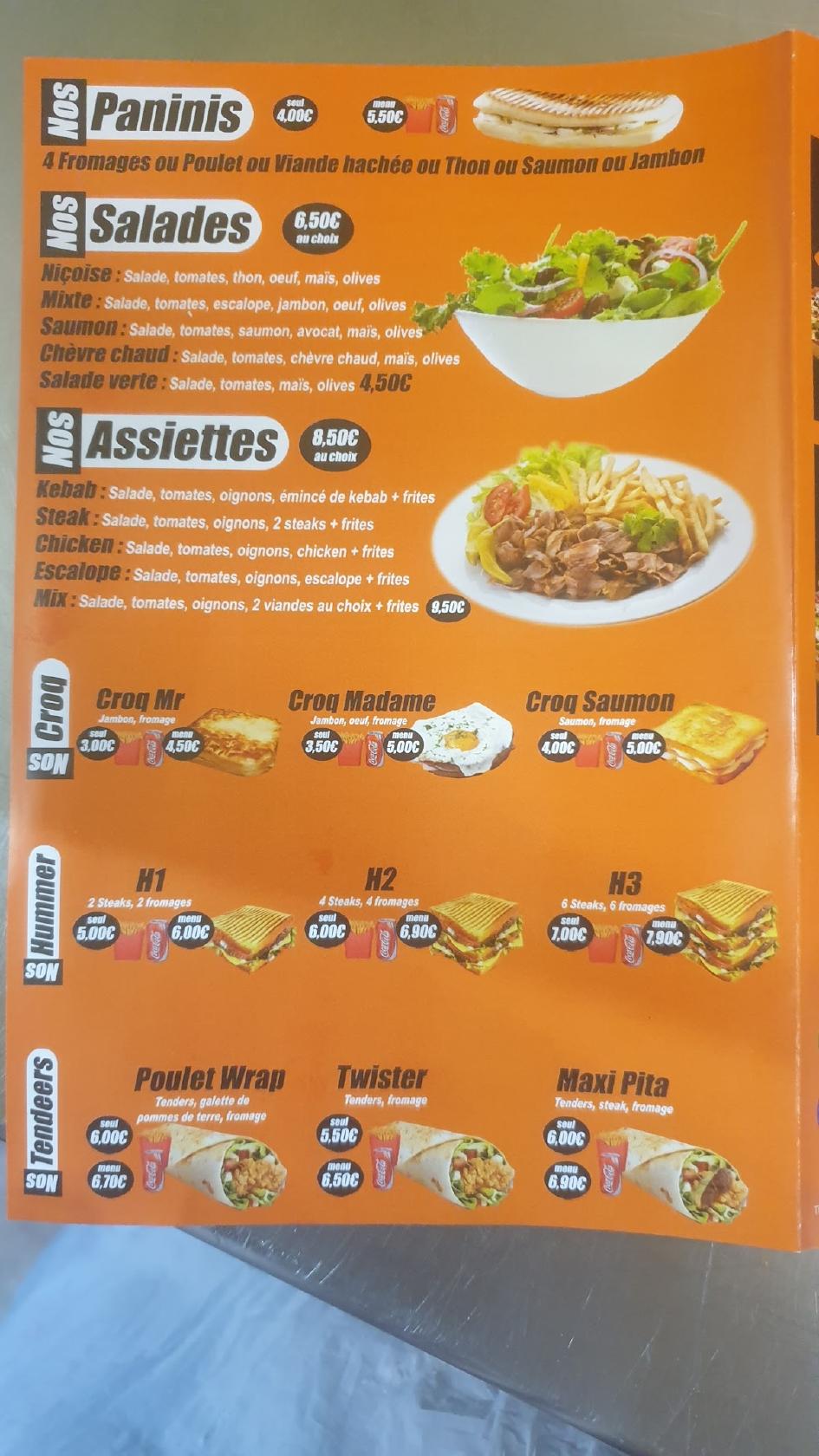 Menu at Chicken-Point restaurant, Châlons-en-Champagne