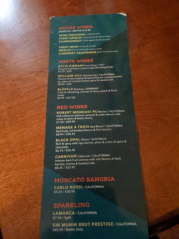 Menu at Forte's on the Square steakhouse, Crossville
