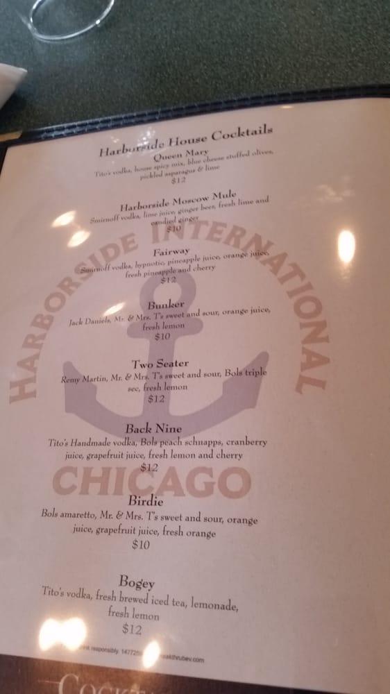 Menu at Harborside International Golf Center club, Chicago