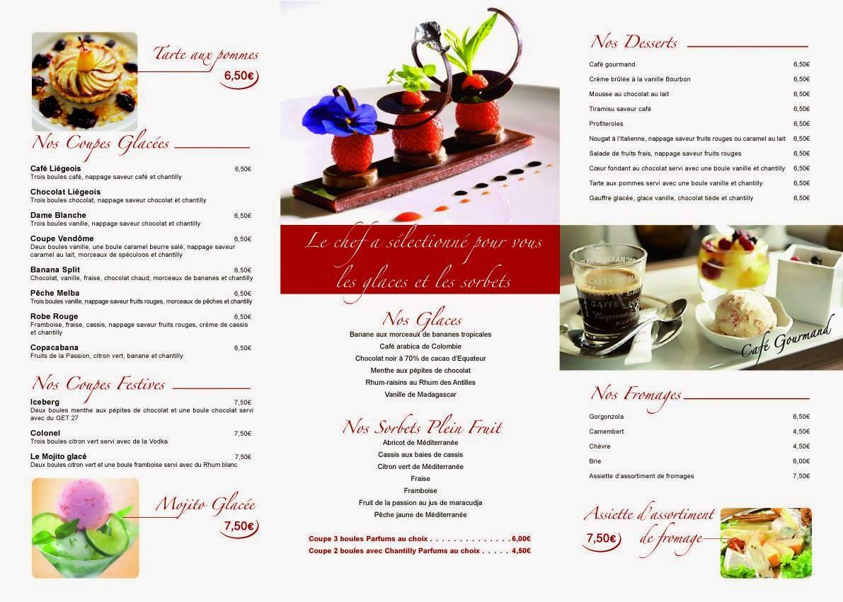Menu au Le Vendôme restaurant, Montrouge