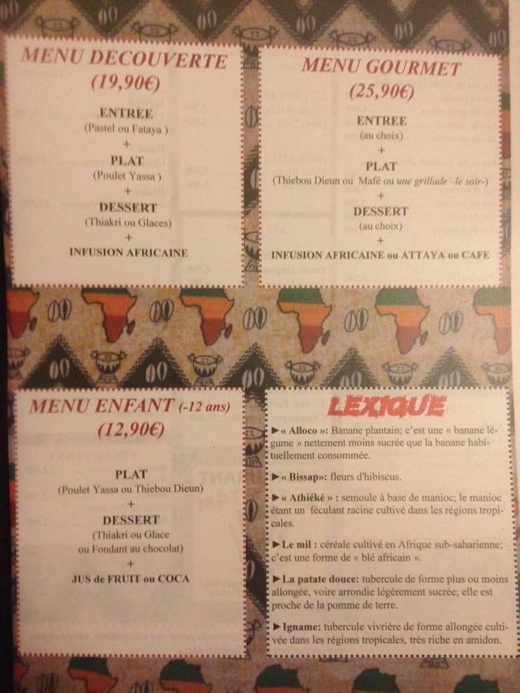 Menu at Restaurant Le TAM TAM, Grenoble