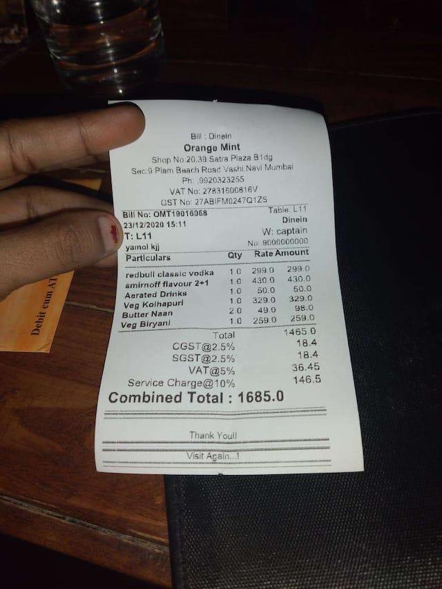 Menu at The Orange Mint Lounge - Vashi, Navi Mumbai, Satra Plaza Mall