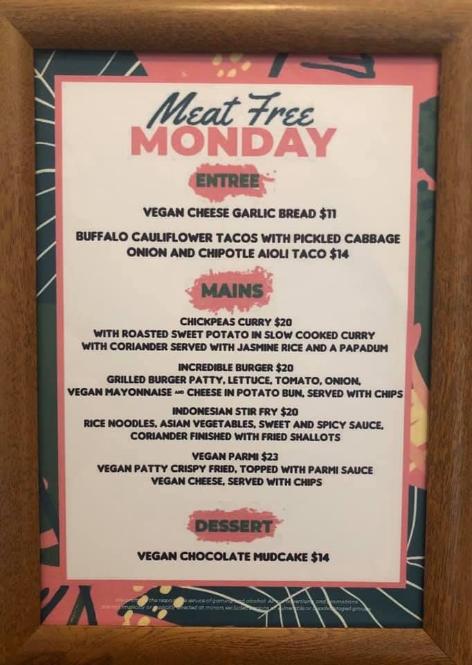 Menu at Wintersun Hotel pub & bar, Bluff Point