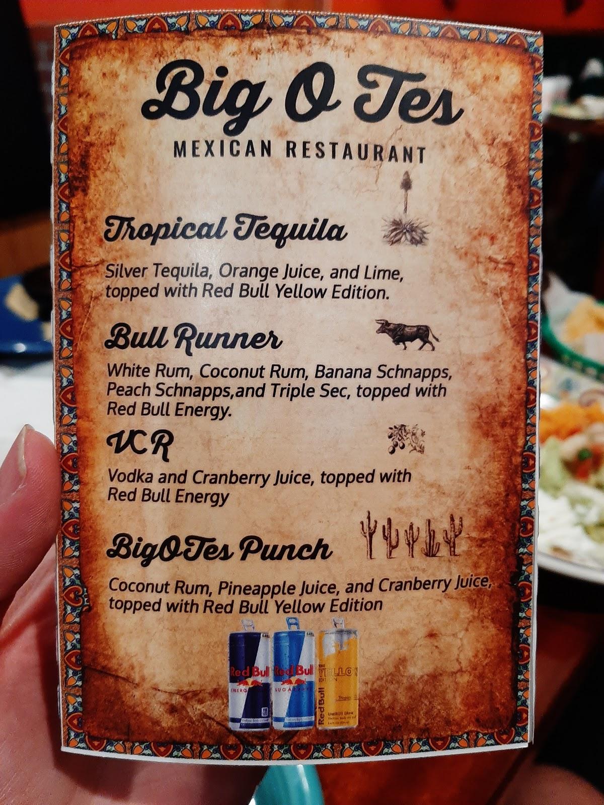 Menu at BigOtes desserts, Pensacola