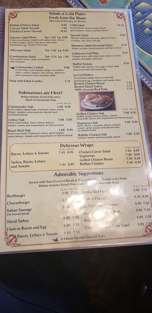 Menu at Commander Restaurant, Munster