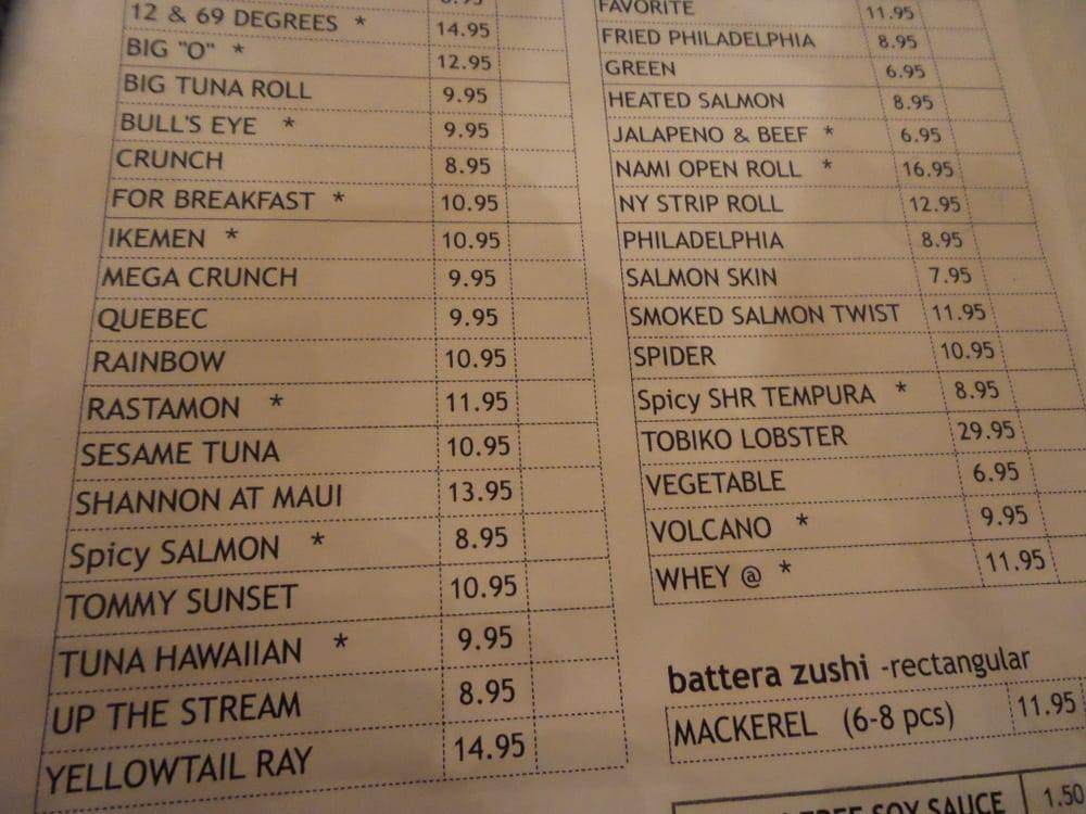 Menu at Sushi Nami Alpharetta restaurant, Alpharetta