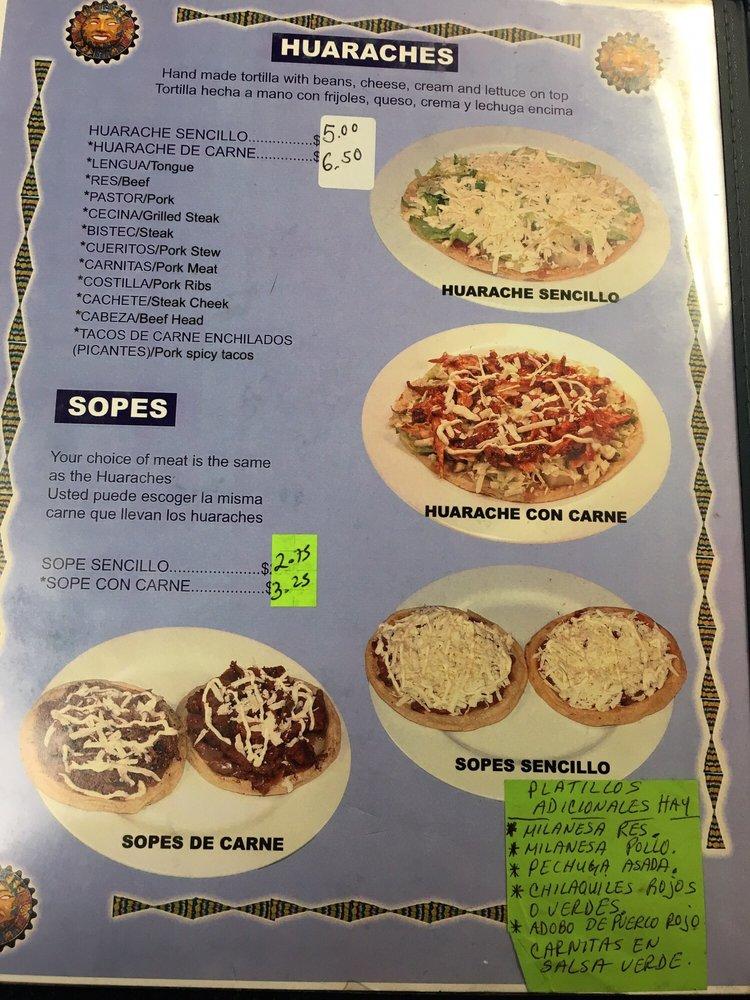 Menu at Taco Rico restaurant, Hyattsville