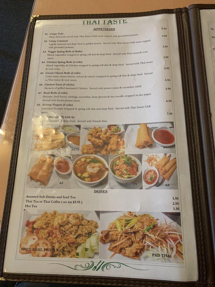 Menu at Thai Taste restaurant, Loganville