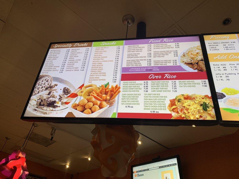 Menu at Boba Cafe, Riverside, University Ave