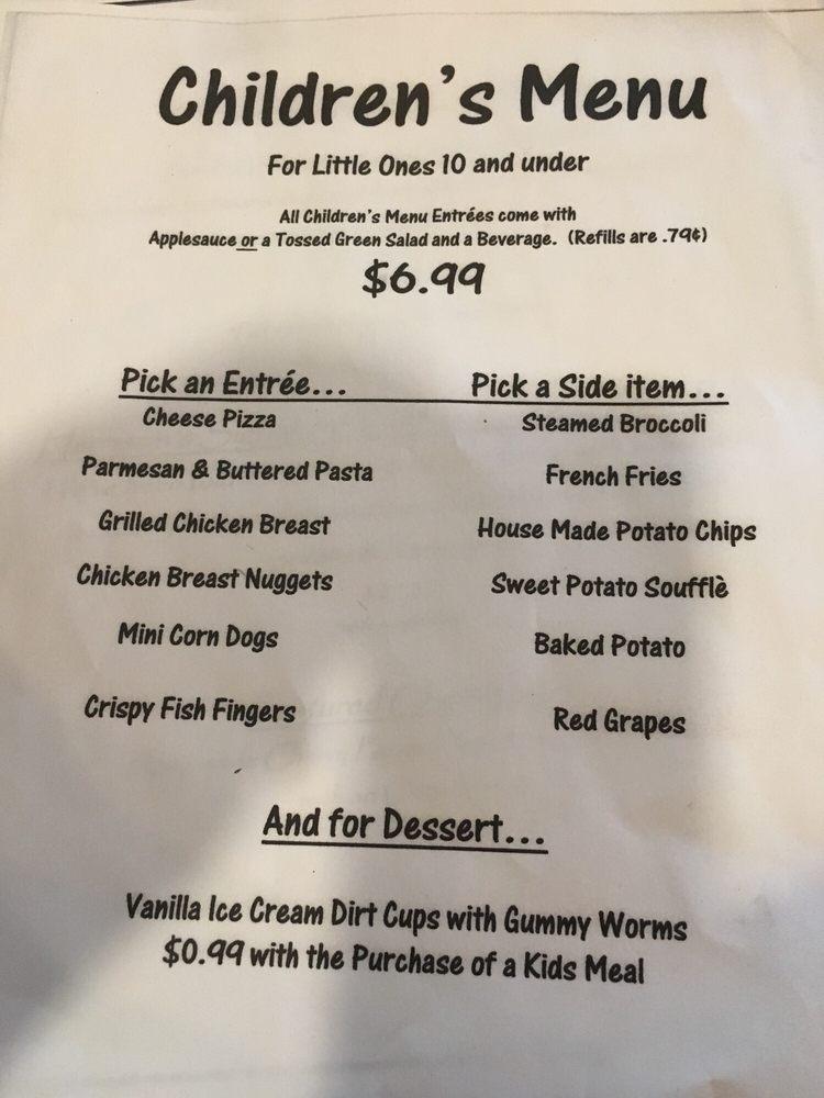 Menu at Harrison's restaurant, Tipp City