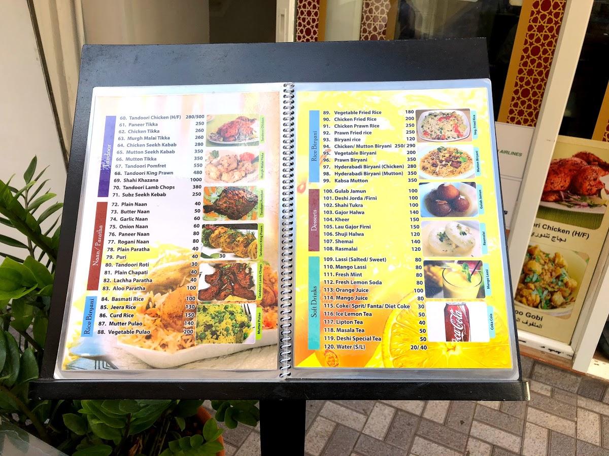 Menu at Little Spicy Thailand restaurant, Bangkok