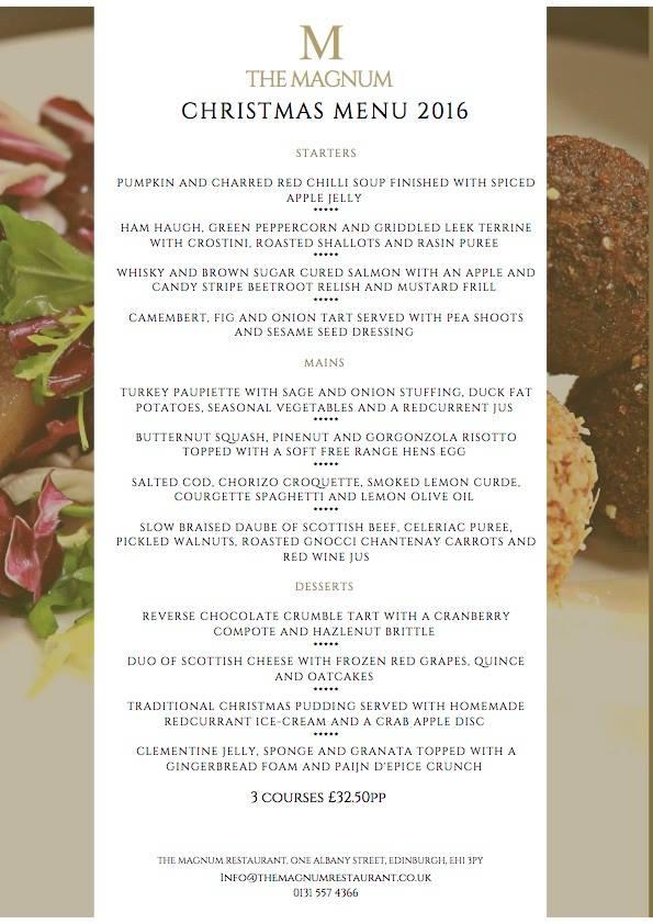 Menu at The Magnum pub & bar, Edinburgh