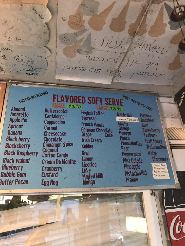 Menu at Toad's Too Ice Cream Oasis restaurant, Freeville, 18 Railroad St