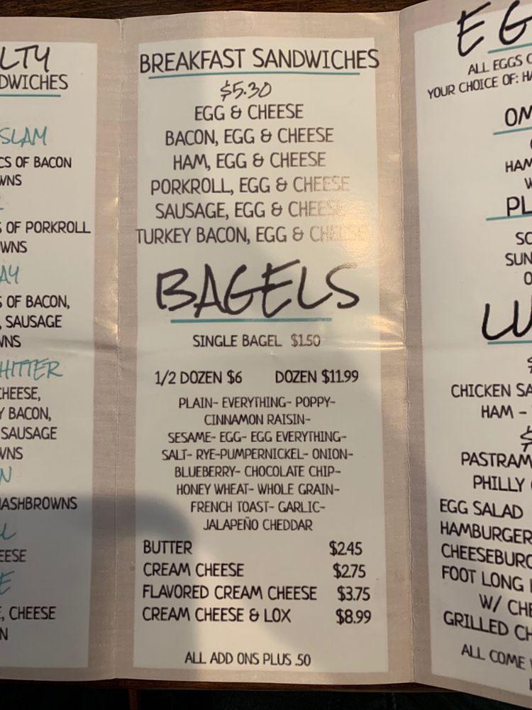 Menu at All Star Bagel by the beach, Asbury Park