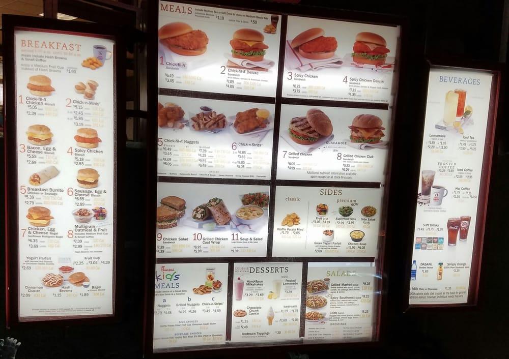 Menu at Chick-fil-A fast food, La Habra