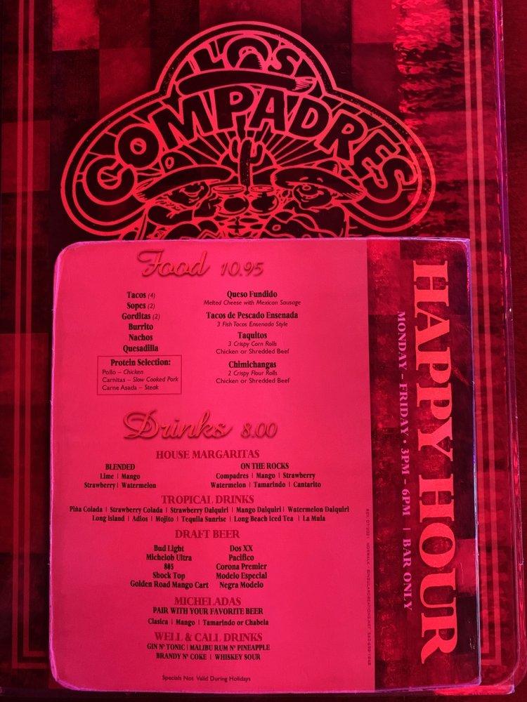 Carta de Los Compadres Mexican Restaurant, Norwalk