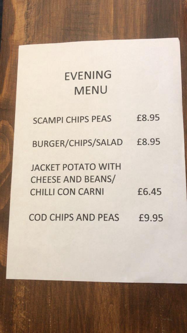 Menu at The Cafe Bar 101, Bere Regis
