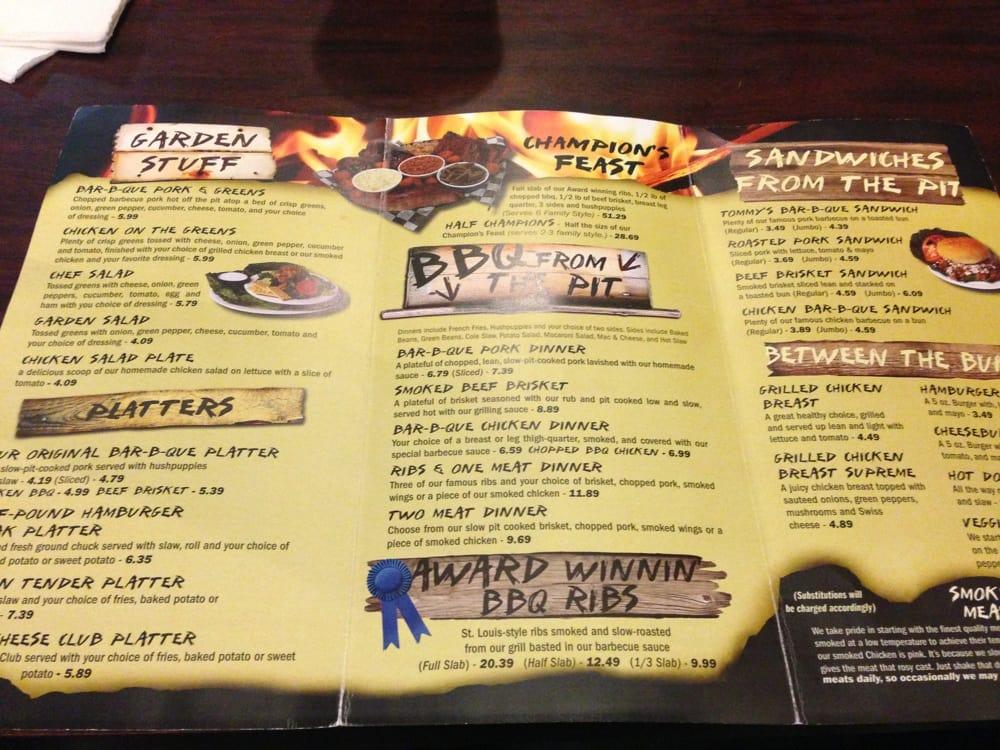 Menu at Checkered Pig BBQ & Ribs, Martinsville