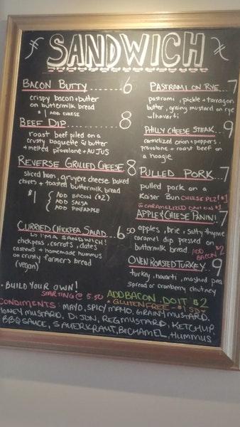Menu at Good Friends Sandwich Company restaurant, Brantford