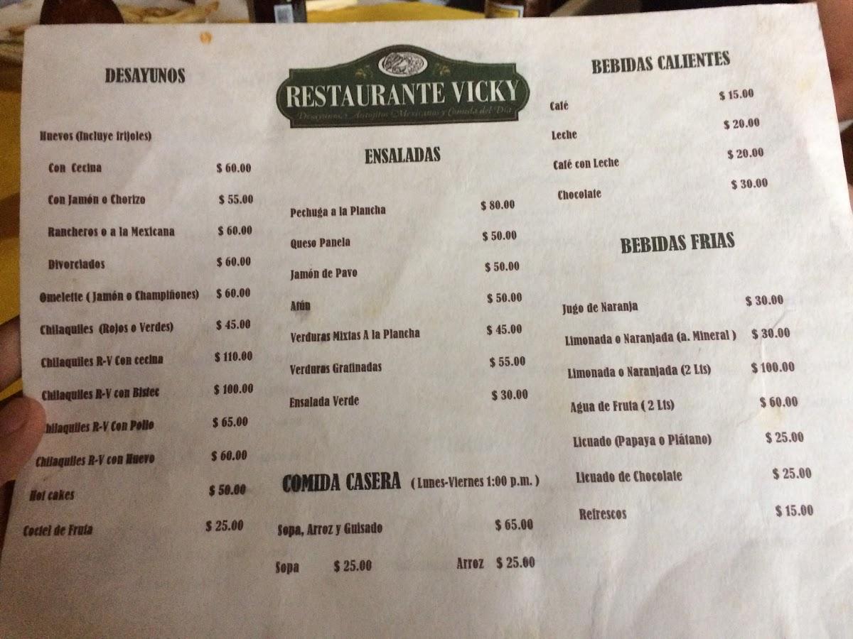 Menu at Restaurante Vicky, Jalpan de Serra