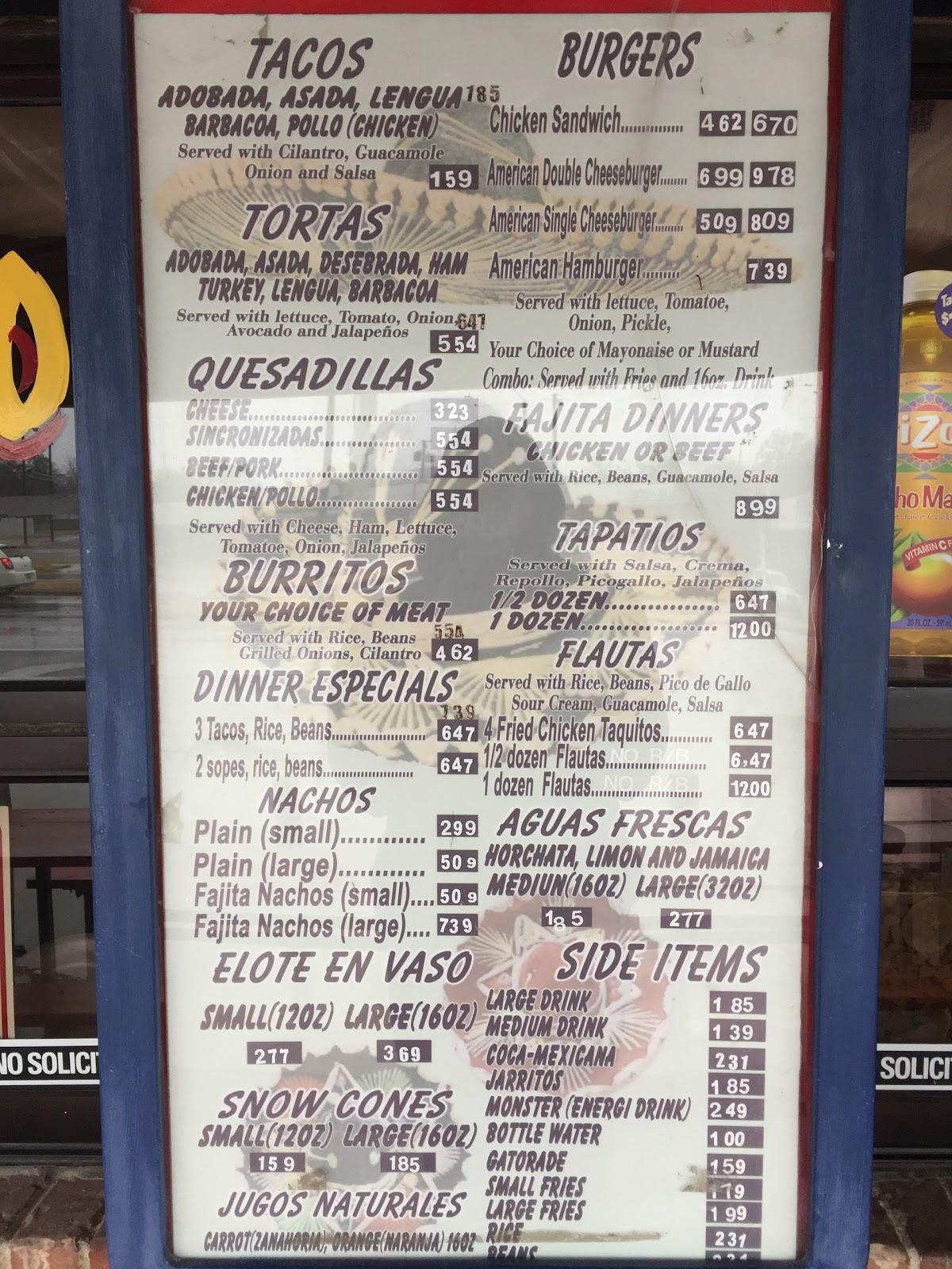 Carta del restaurante Tapatias Mexican Food, Fort Worth