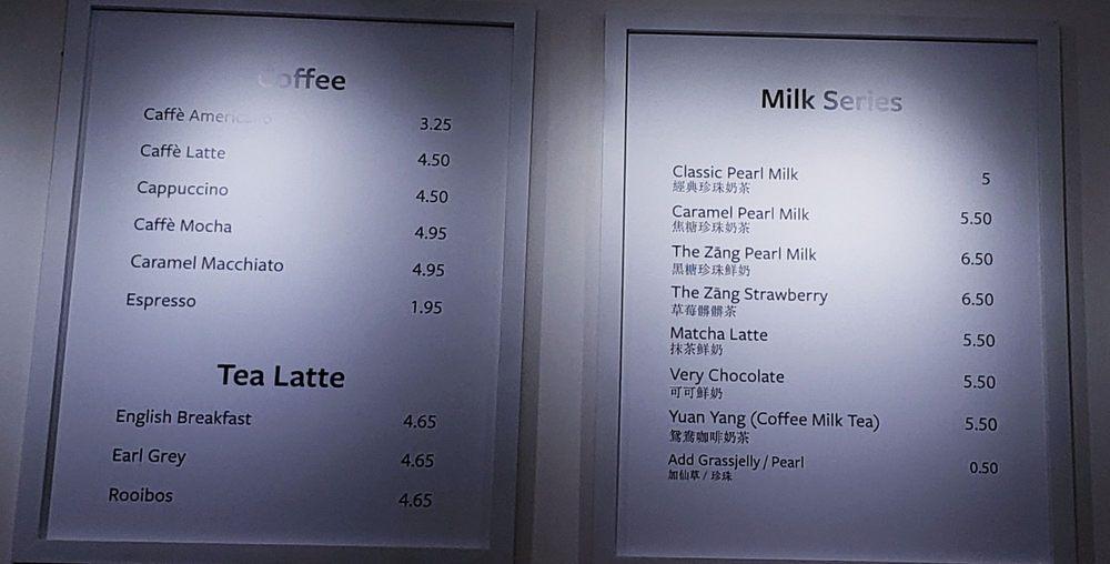 Menu at Weekend Tea, Burnaby