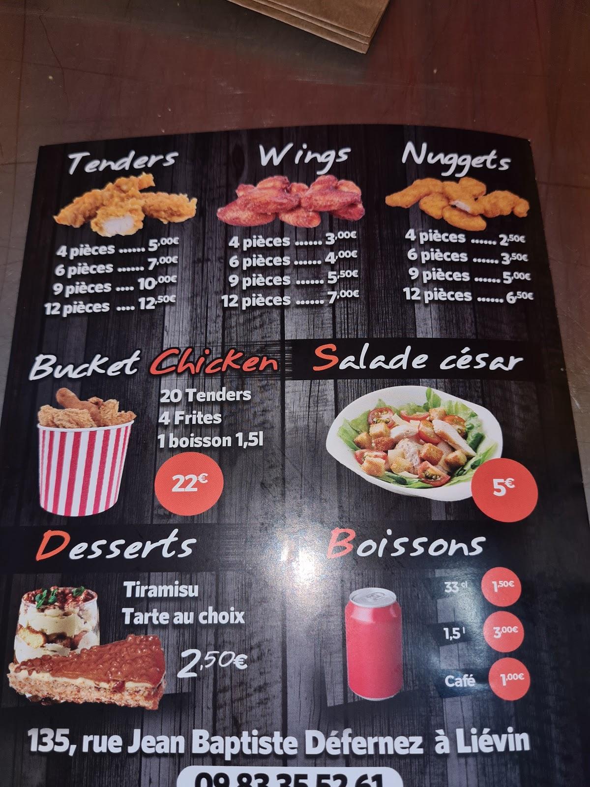 Menu at French Tacos restaurant, Liévin