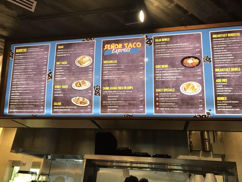 Menu at Senor Taco Express Scottsdale restaurant, Scottsdale, N ...