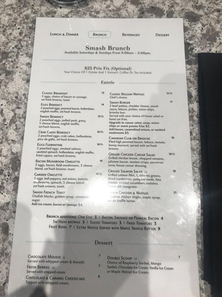 Menu at Smash Kitchen and Bar, Markham